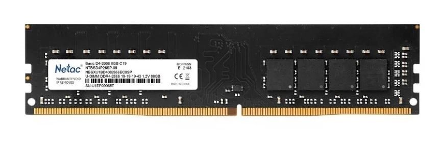 Модуль памяти NETAC Basic NTBSD4P26SP-08 DDR4 - 8ГБ 2666МГц, DIMM