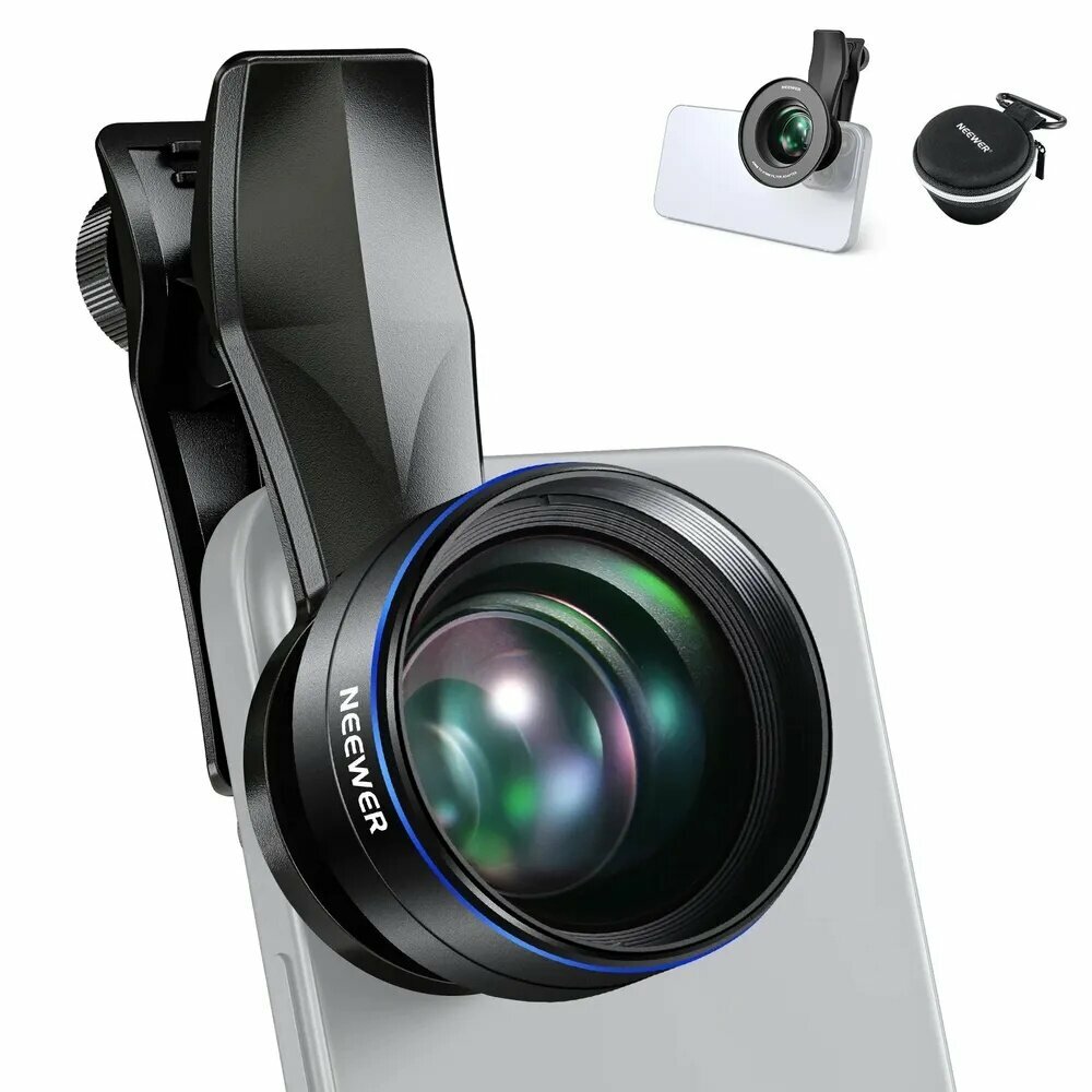 Телеобъектив NEEWER LS-41 PRO 60 мм с зажимом для объектива 17 мм и адаптером для фильтра 67 мм