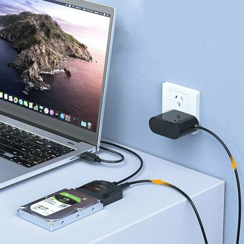 Кабель для компьютерной периферии USB 3.0 Type-A/SATA 22-pin, черный, белый