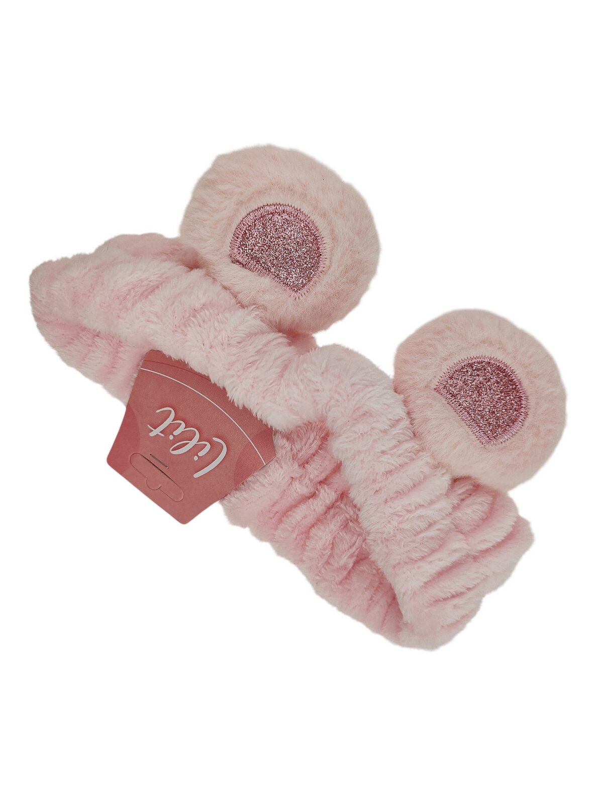 Повязка для умывания Lilit Круглые ушки, розовый