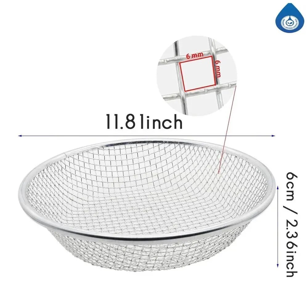 Сито садовое круглое 11.8 inch (30 см) для просеивания земли, песка, компоста, щебня, стальное