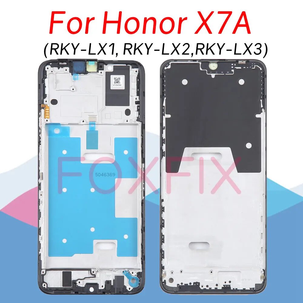 Передний корпус для Honor X7A, ЖК-рамка, рамка, задняя панель, запасная деталь