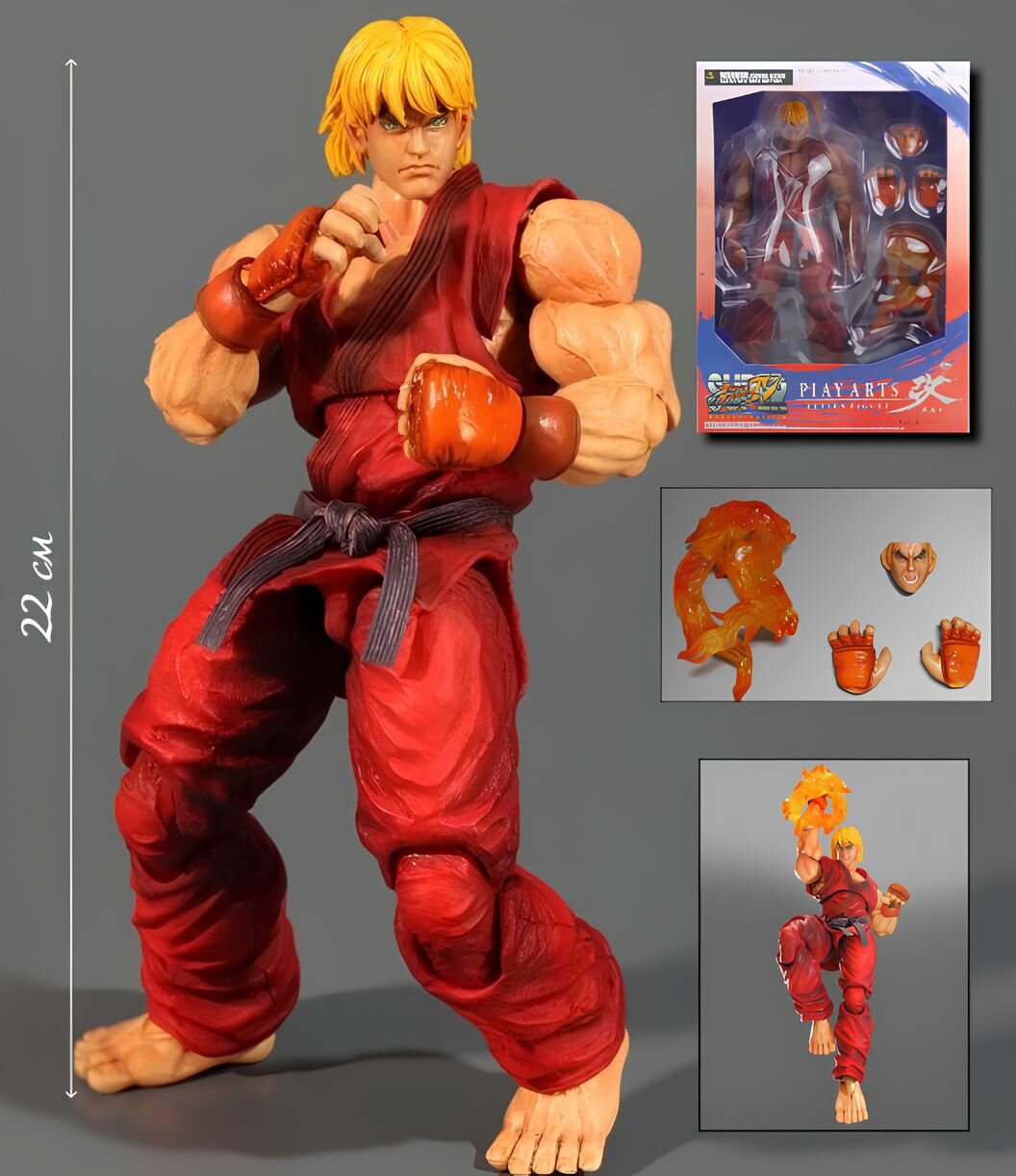 Фигурка Уличный боец 5 Кен / Street Fighter IV Ken PlayArts (22см)