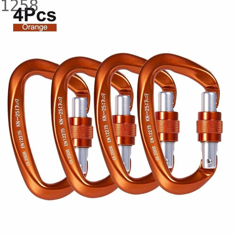 4шт Карабин альпинистский, длина: 100 мм, оранжевый123