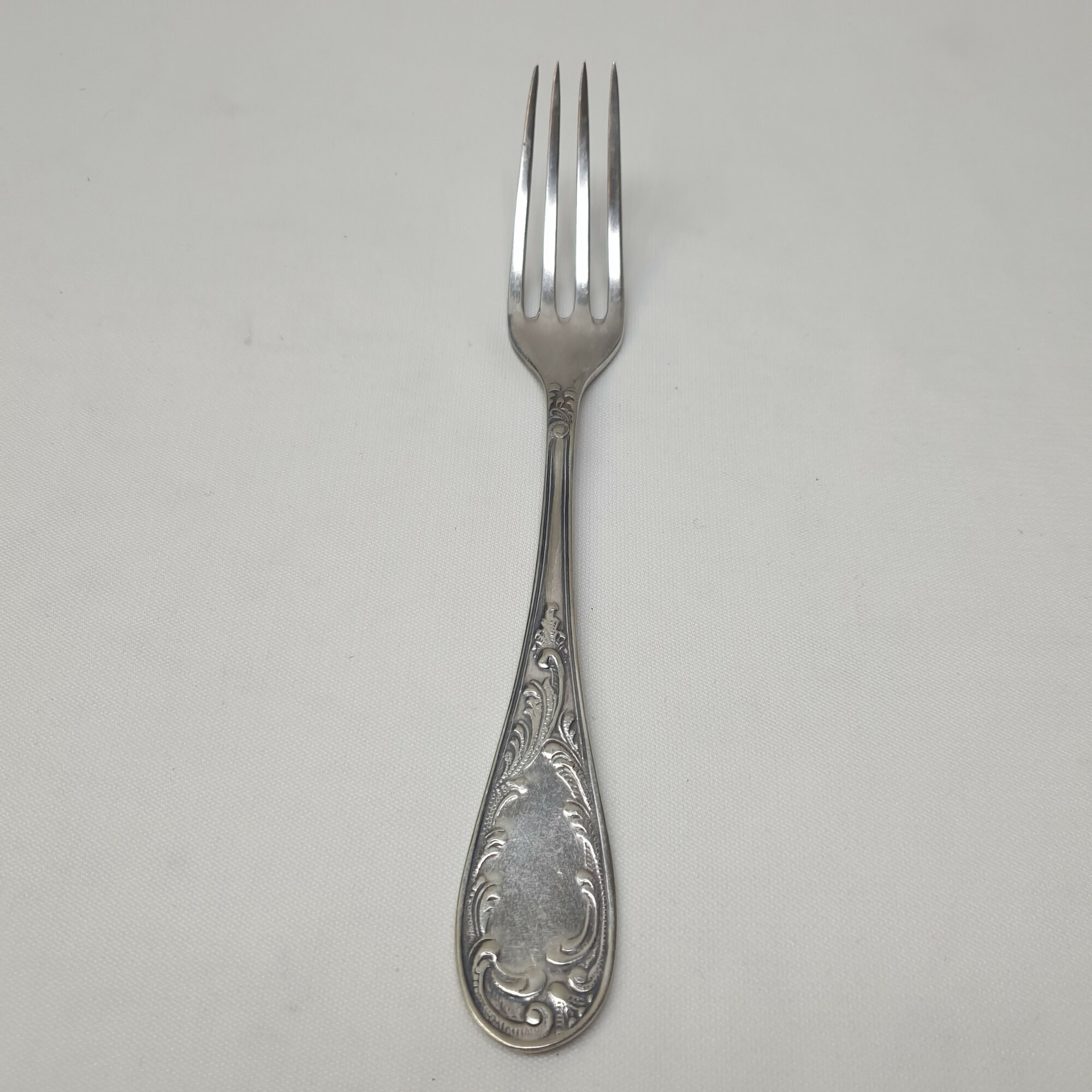 Винтажная столовая вилка Старое Пламя, Кольчугино, мельхиор. СССР