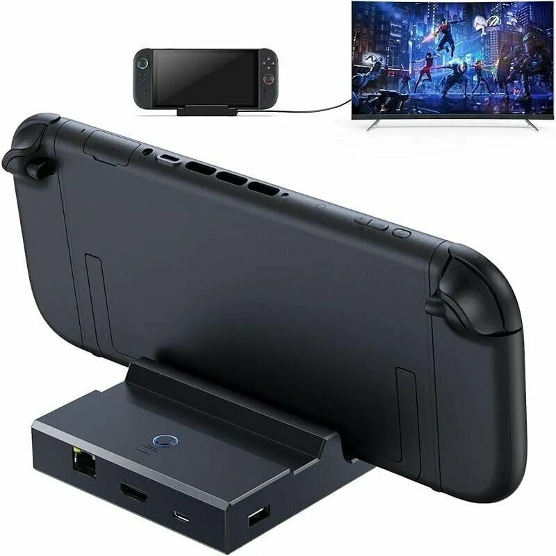 Док-станция с адаптером HDMI 2.0A с разрешением 4K/60 Гц для Nintendo Switch 2 2025, портом USB 3.0 - Портативный адаптер Switch2 TV PD мощностью 100 Вт-черный