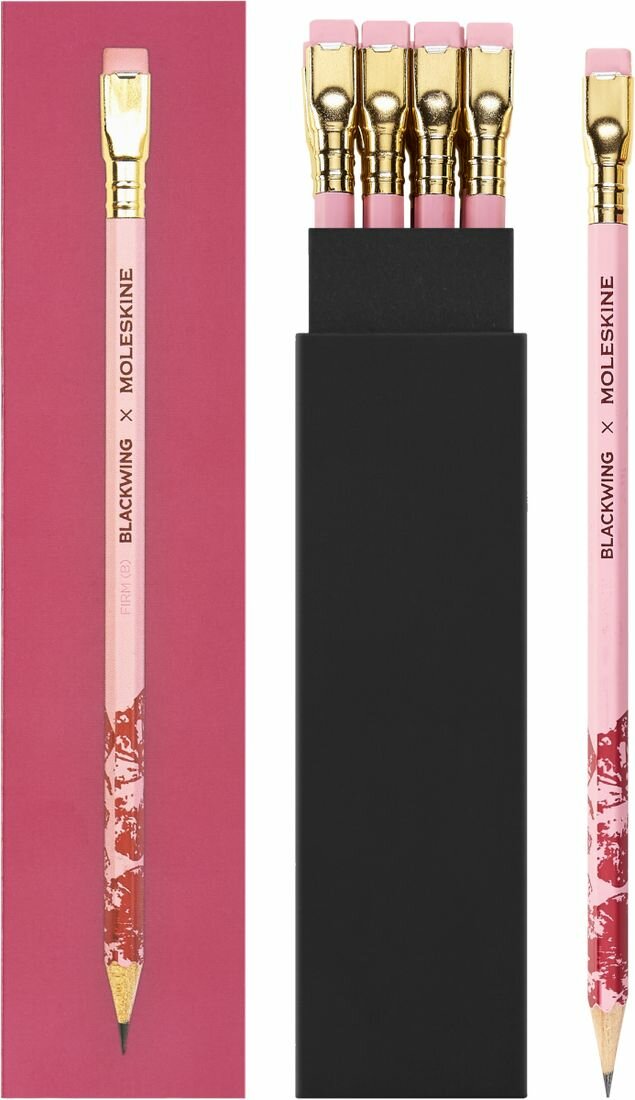 Набор карандашей Moleskine x Blackwing Sakura чернографитные 12шт, с ластиками, не заточенные