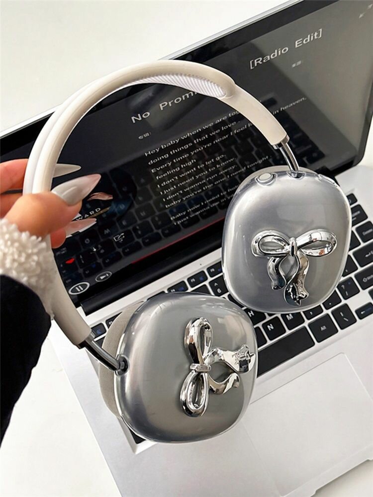 Чехлы накладки для наушников AirPods Max Серебристый бантик