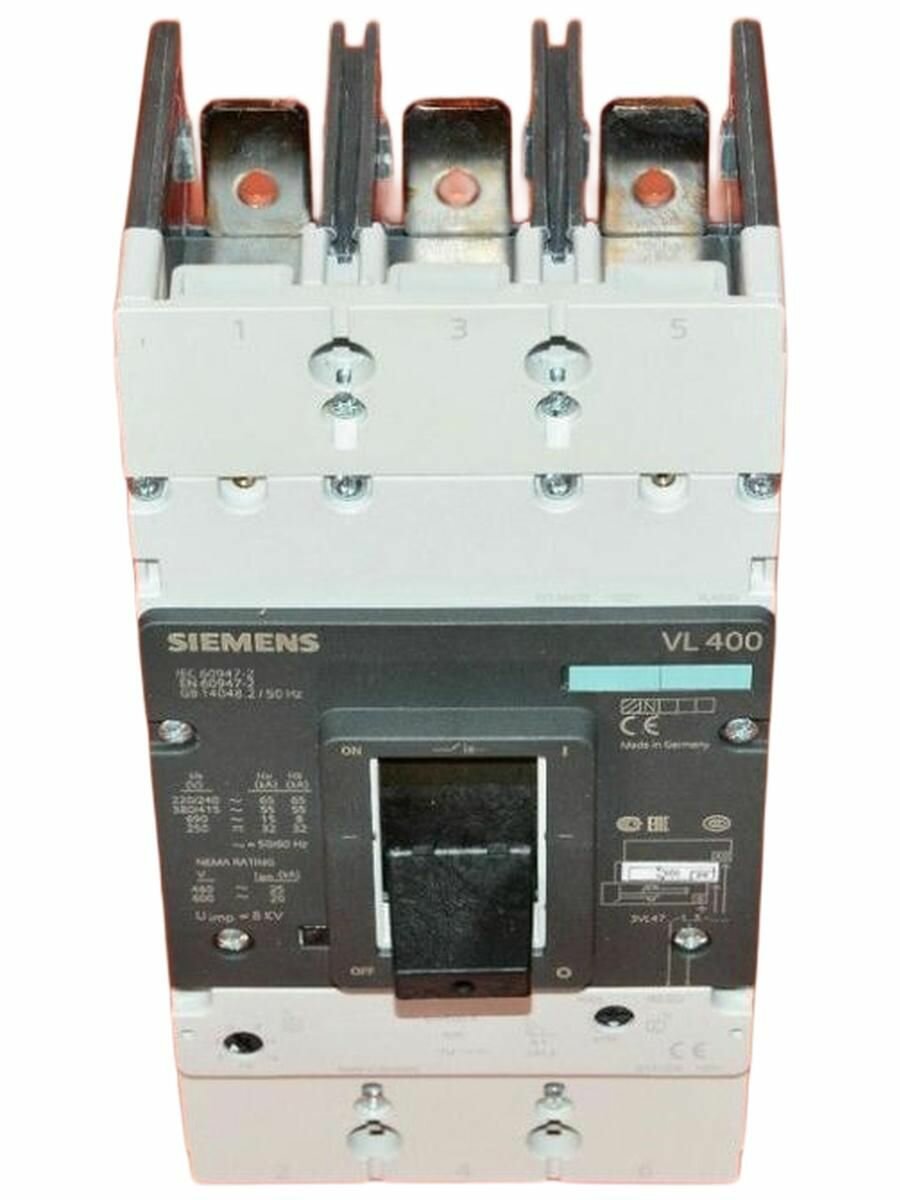 Выключатель автоматический трехполюсный VL400N 400А 55кА/415V AC защита линий расцепитель ETU20 3VL4740-1SE36-0AA0 SIEMENS