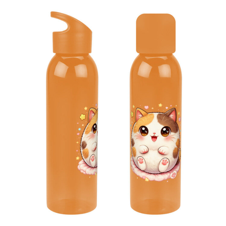 Бутылка для воды «Котик милый с маленькими лапками» (оранжевый)