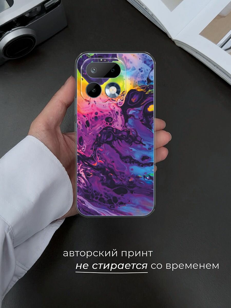 Силиконовый чехол на Realme 16 Pro / Реалме 16 Про с принтом ACID fluid — фото 1