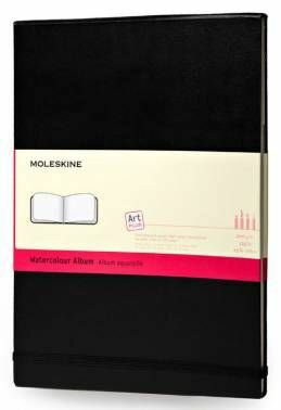 Блокнот для акварели Moleskine 90х140 мм, 60 стр, твердая обложка черная (ARTMM803)