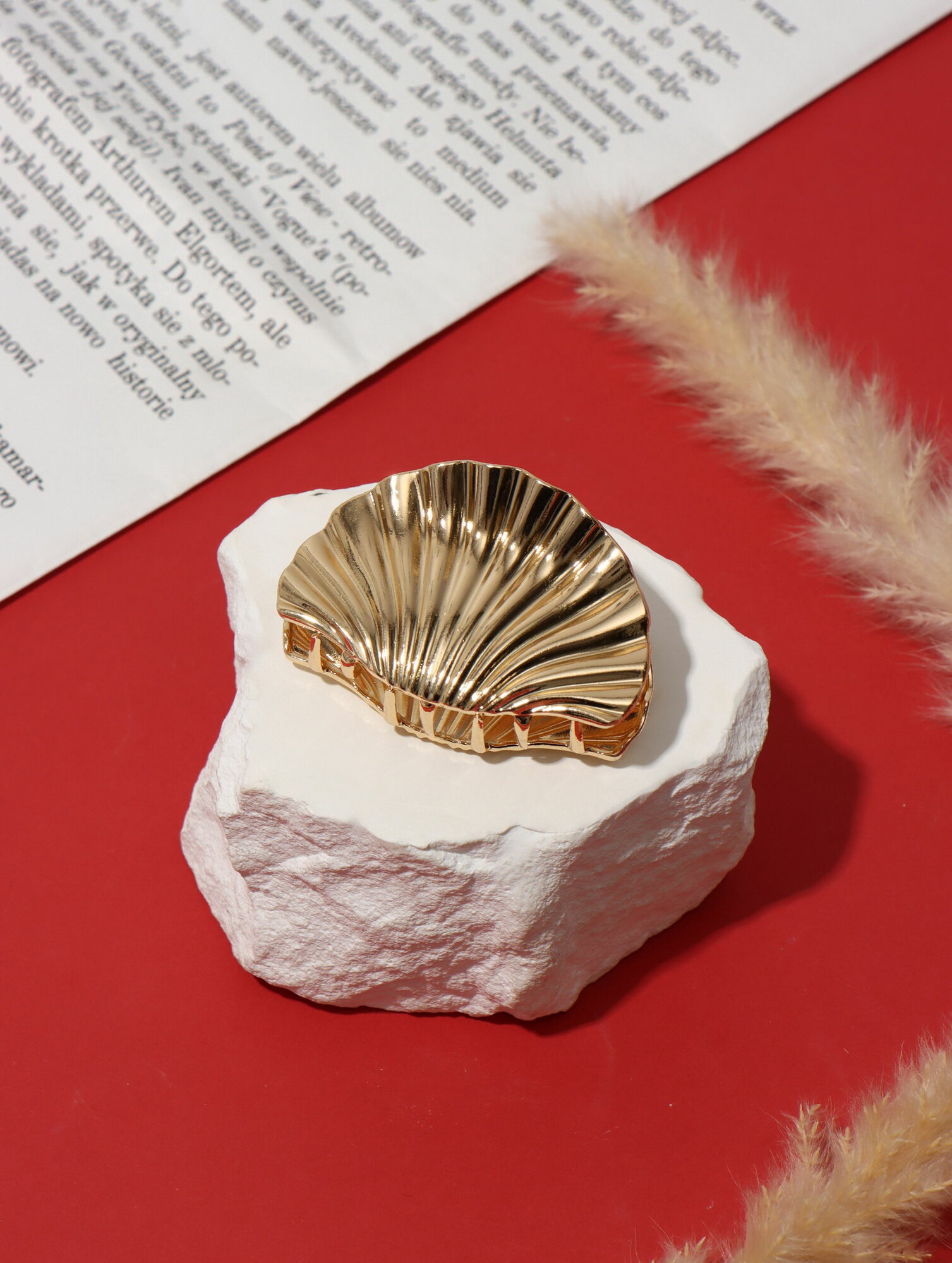 Краб для волос "Лейла море" ракушка галант, 5.5 см, золото, цвет: золотистый, 6 шт.