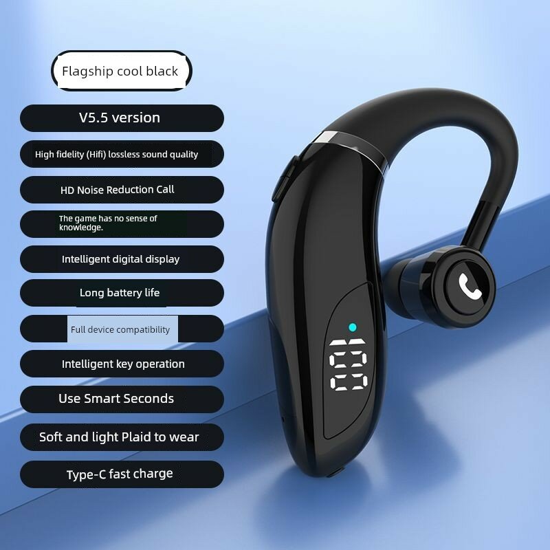 Премиум беспроводные наушники Bluetooth с качеством звука 96D, длительным сроком работы, черного цвета для бега и спорта