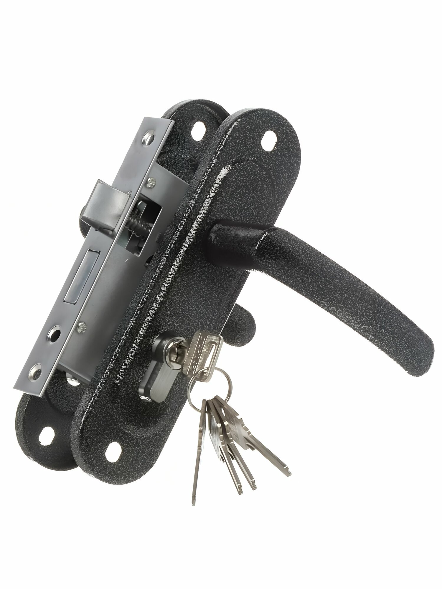 Замок врезной Зенит, ЗВ4-50.02, БП-00012840, ручка в комплекте, цилиндровый, серебро