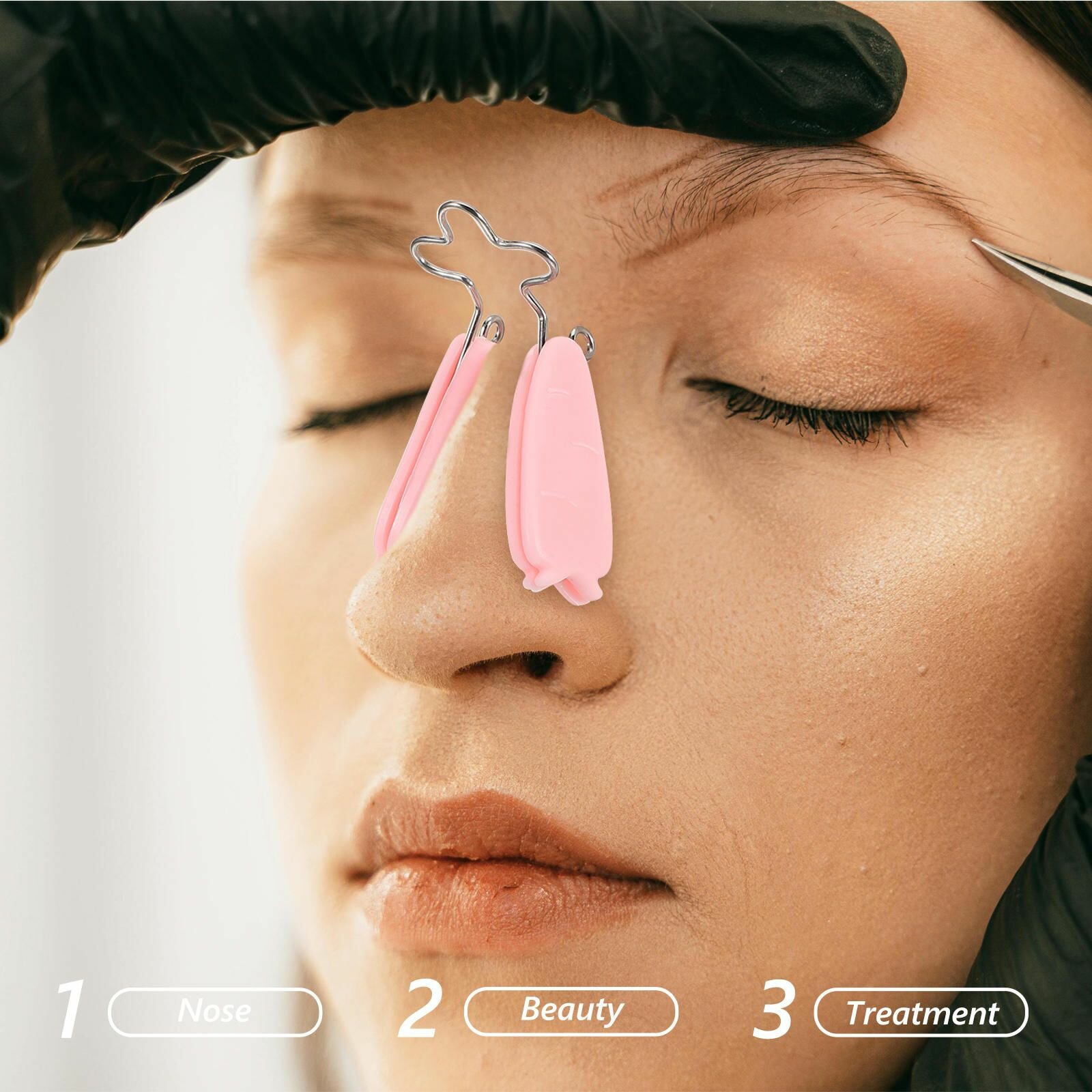 Носовой силиконово-металлический корректор формы для женщин и девушек розового цвета