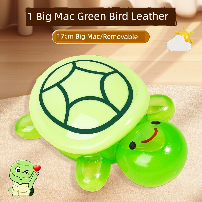 Комплект-слепой ящик с большой зеленой черепахой: 1 большая черепаха 17 см + 10 маленьких черепах 2 см для детской