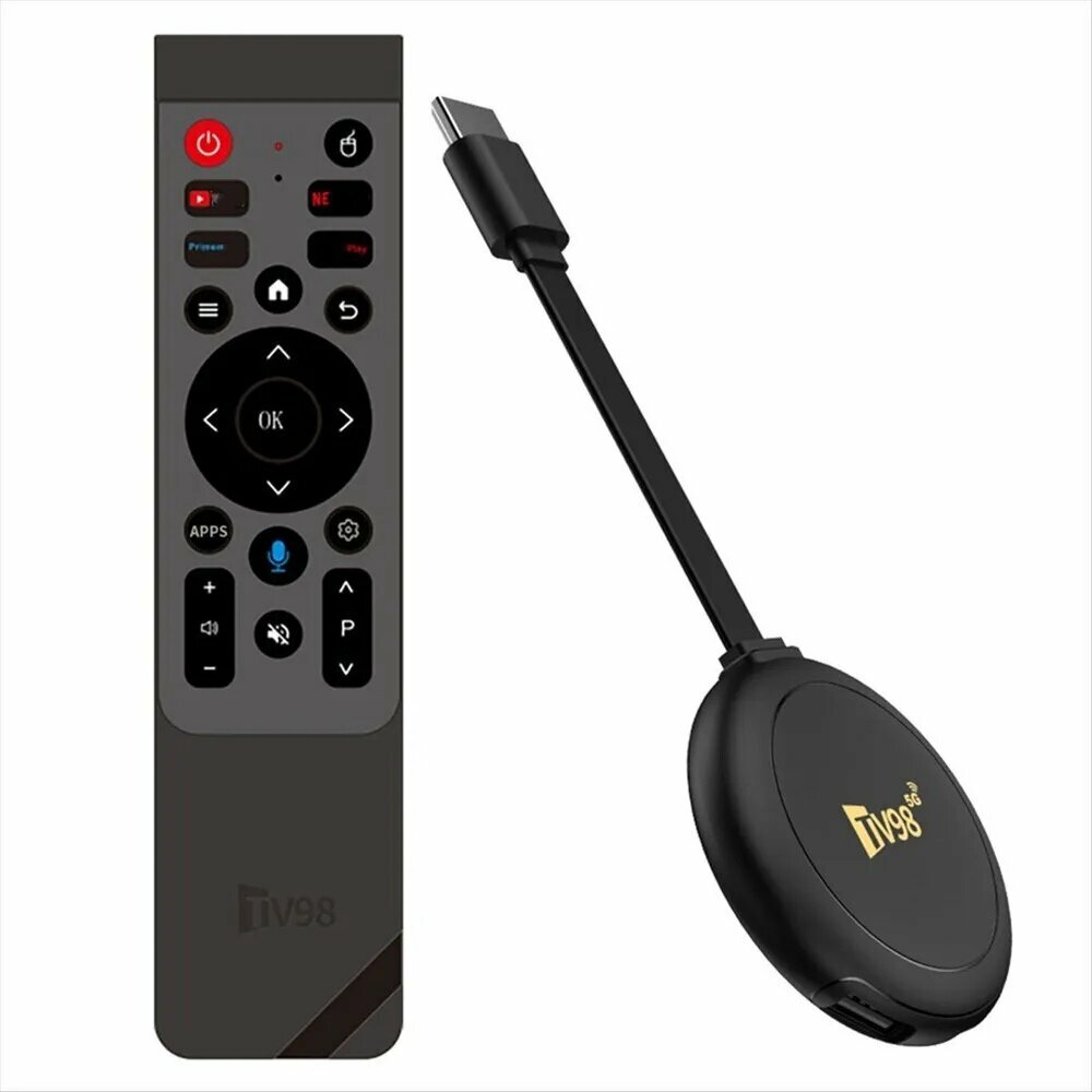 ТВ-приставка Android 14 8K TV98 ATV Allwinner H313 Quad Core 2.4/5G Dual Wifi BT5.0 Smart Voice Control Player HD Set Top Box