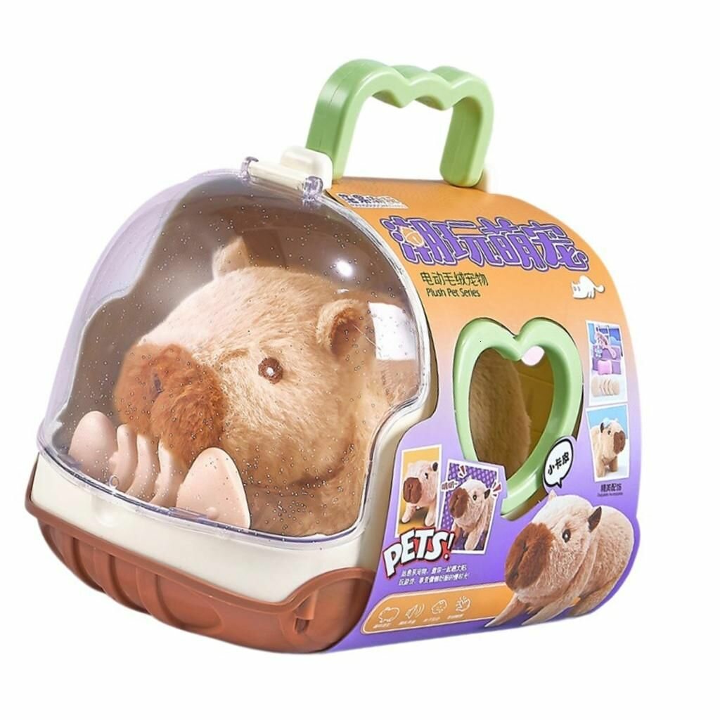Интерактивная игрушка "Капибара" с звуком и движением, Коричневый