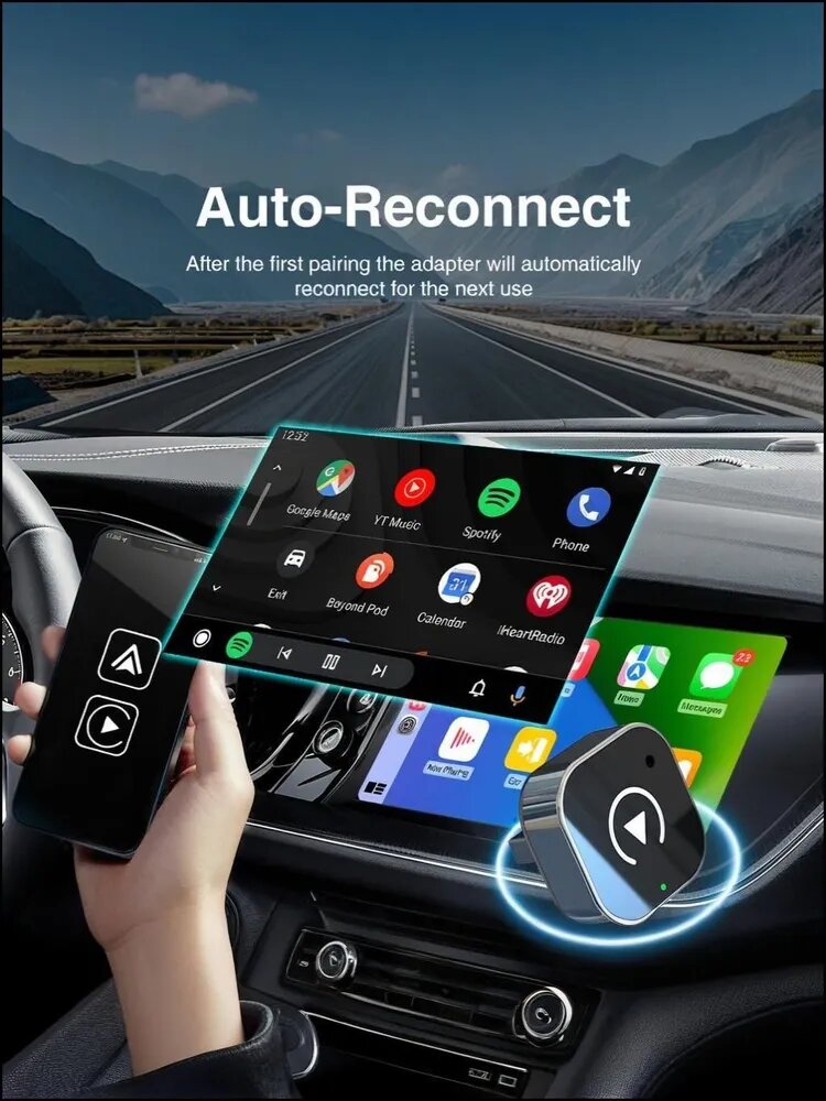 CarAiBOX Беспроводной адаптер CarPlay Android Auto для штатного головного устройства — фото 1
