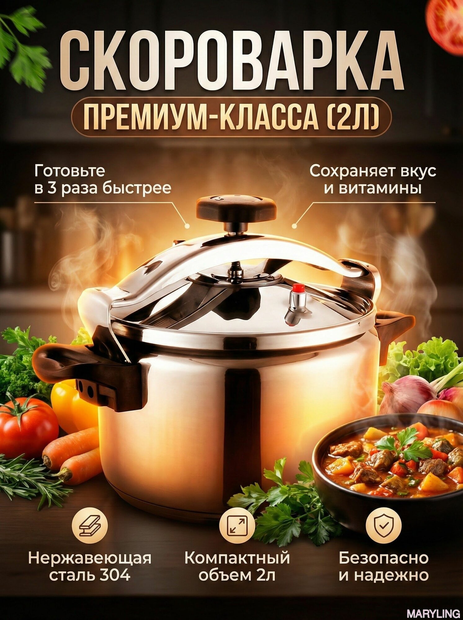 Скороварка из алюминия, китайский стиль, 2 л (двойное использование) / 3 л (одноразовое использование)