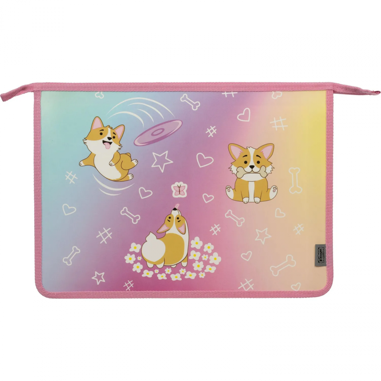 Папка д/тетрадей Corgi time, А4, молн. пласт. ПТ-813 Комус Класс 1557049