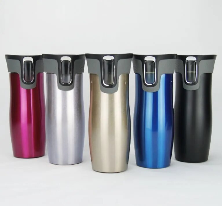 Contigo Термокружка, 0.45 л, розовая, стальная, непроливайка, для горячих и холодных напитков — фото 1