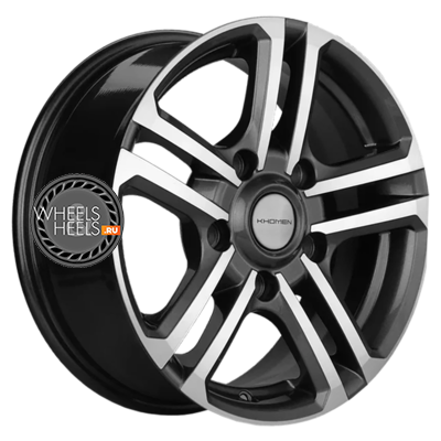 Диск автомобильный литой Khomen Wheels KHW1602 (Niva 4x4 Bronto) 16x6.5 5x139.7 et35 dia98.5 Gray-FP