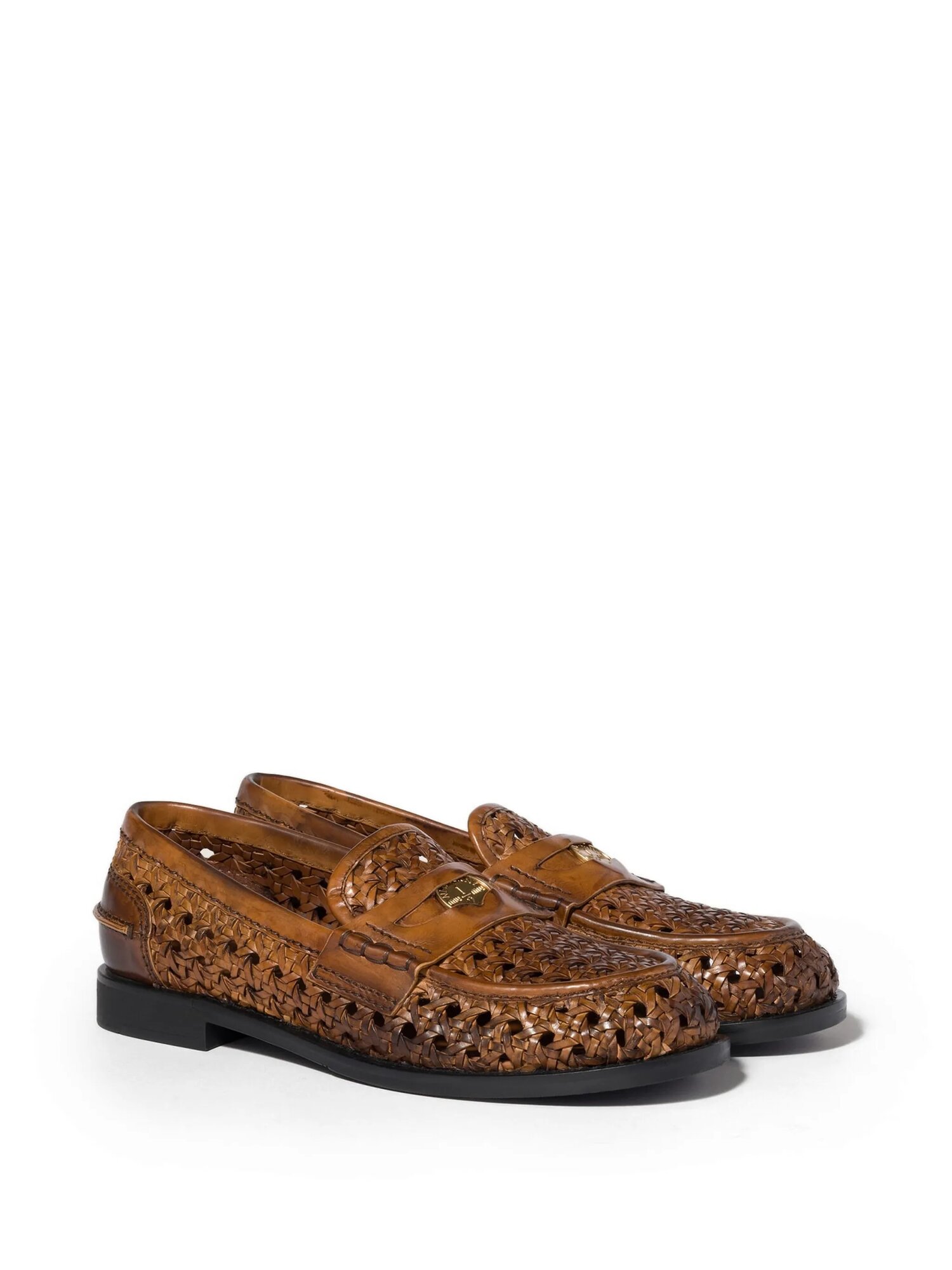 Лоферы Miu Miu Woven leather loafers, размер 37,5 — фото 1