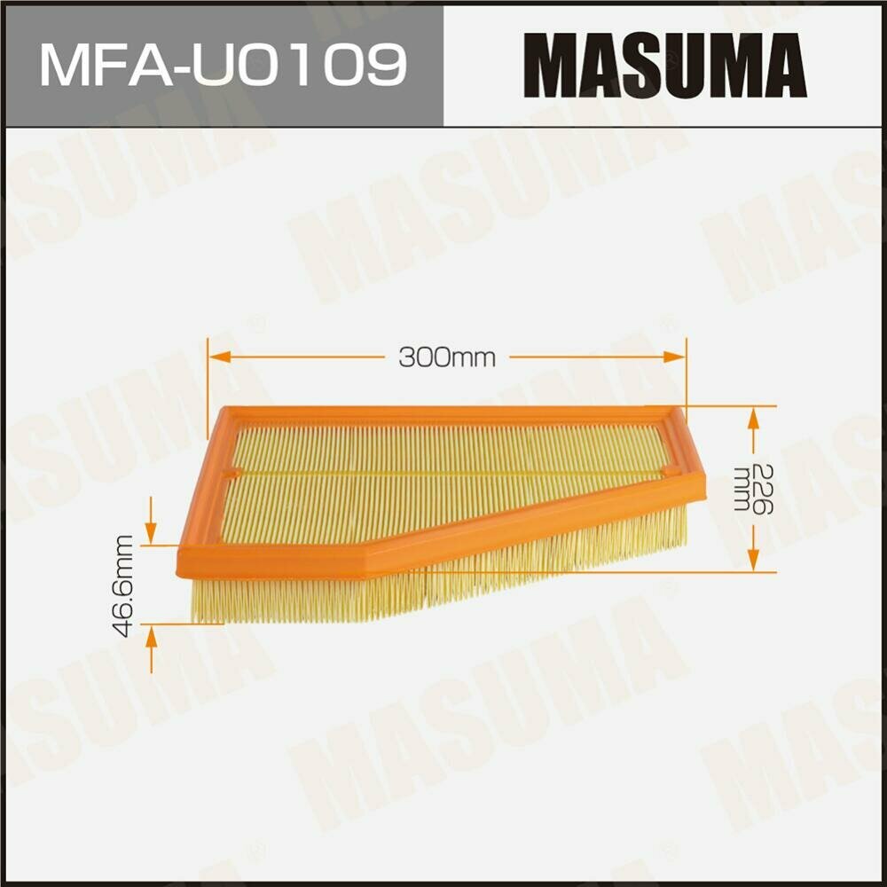 Фильтр воздушный высота H: 46.6 мм / длина W: 300 мм Masuma, MFA-U0109