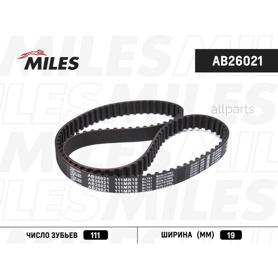 MILES AB26021 Ремень ГРМ 111MR19