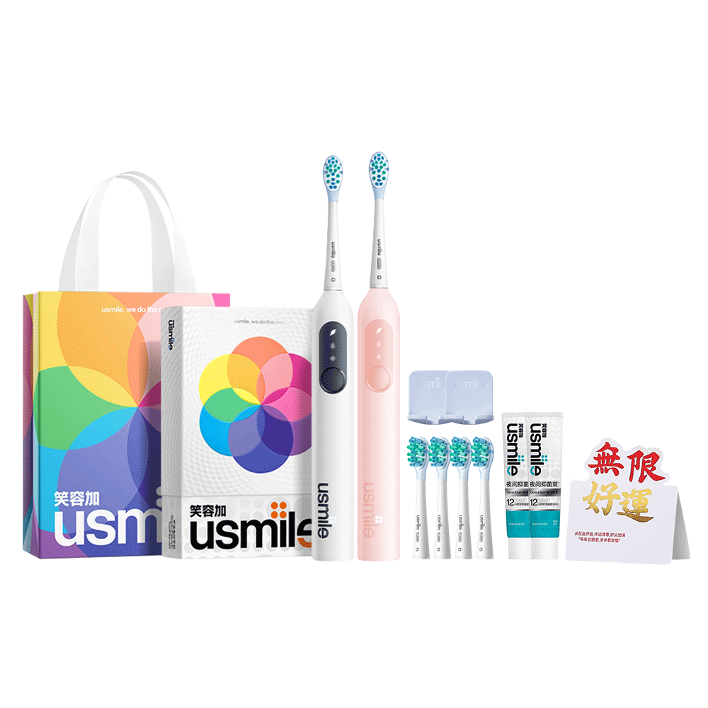 Электрическая зубная щетка унисекс Usmile P10 Smart Version, P10 Kunlun White+Party Pink (Box Limited Edition)