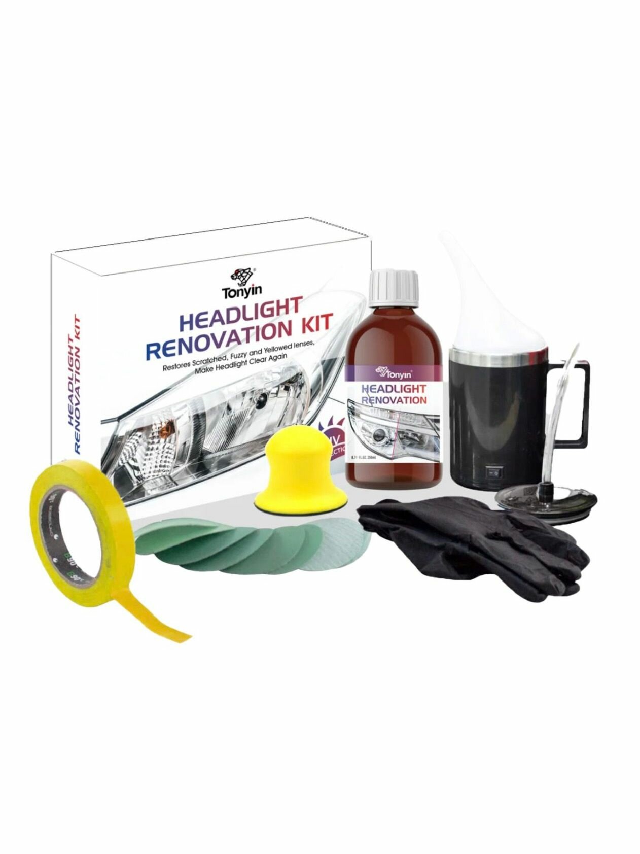 TD12 Набор для восстановления фар HEADLIGHT RESTORER (WITH CE) TONYIN