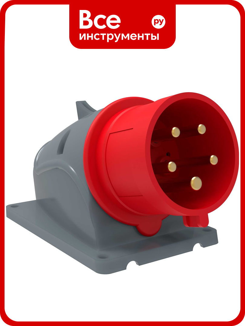 Стационарная вилка IEK ССИ-525 32А-6ч/200/346-240/415В 3Р+РЕ+N IP44 MAGNUM PSN52-032-5