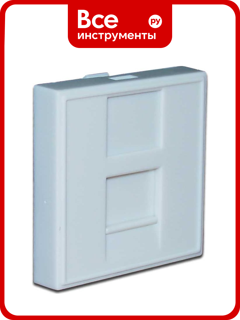 Вставка 45x45 на 1 кейстоун, со шторкой, маркировкой, белая, TWT-SIP-23N-WH