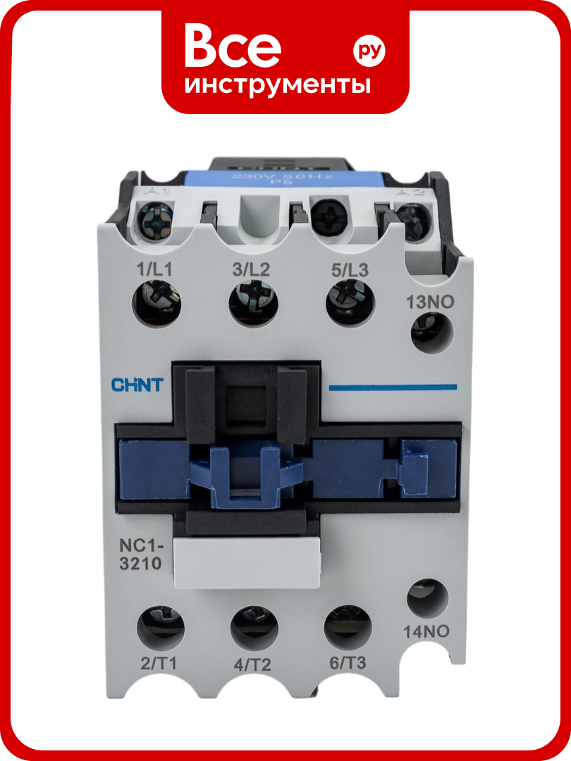 Контактор, CHINT, CHINT NC1-3210 32А 230В/АС3 1НО 50Гц (R) 222051, коммутации электрических цепей при, можно