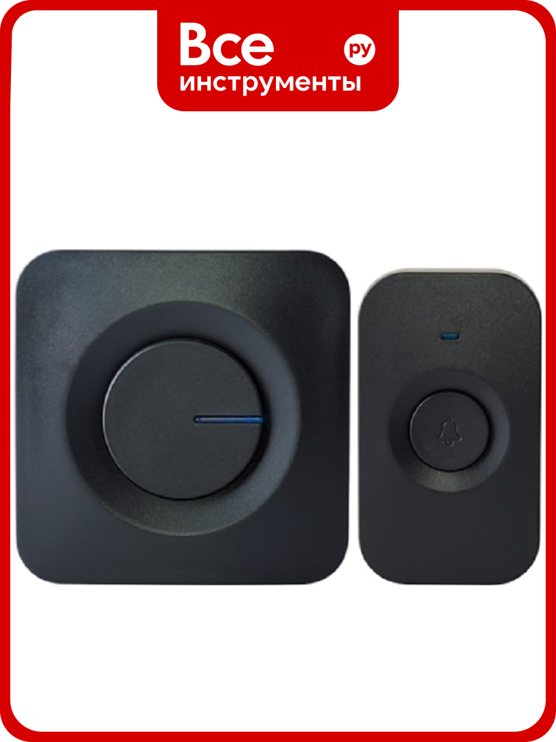 Беспроводной звонок garin DoorBell DB1KBAT черный BL1 18228 со световой индикацией, регулируемой громкостью, защита