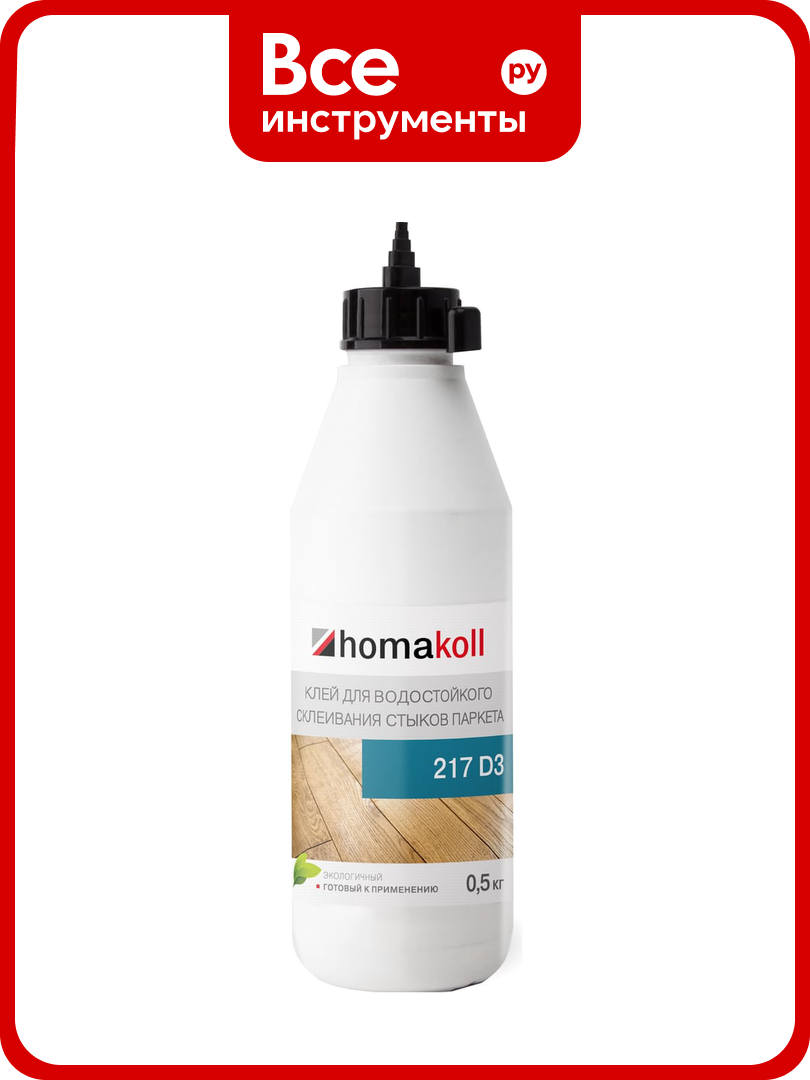 Контактный клей для паркета Homakoll на основе акрила, белый, вязкая жидкость, бутыль