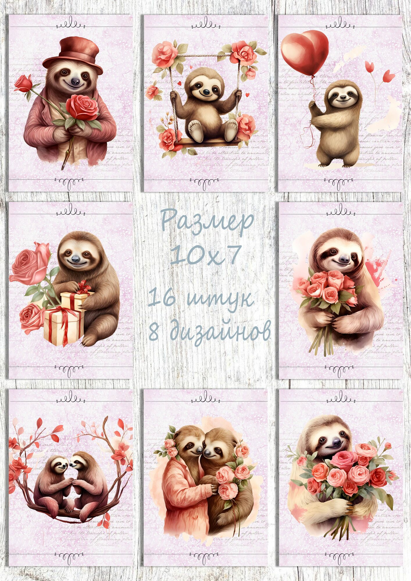 Открытки для любимых, 16 штук