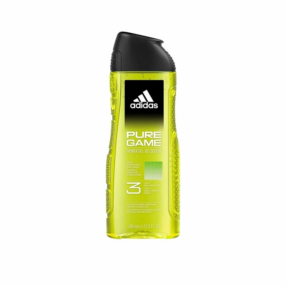 Гель для душа adidas Pure Game, 3 в 1, мужской, для всех типов кожи, 250мл