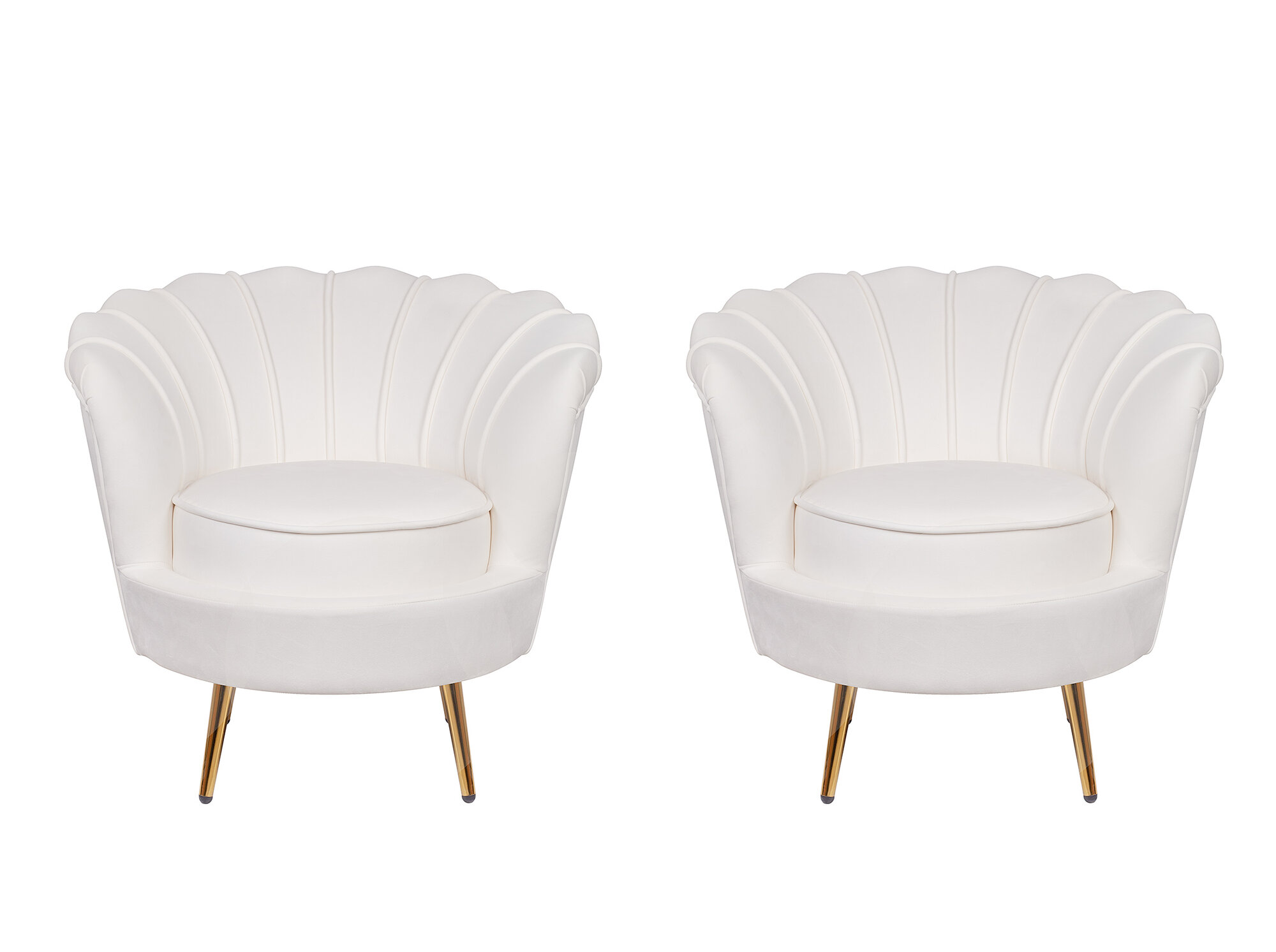 Комплект кресел Mak-interior "Ракушка Pearl beige", бежевый велюр