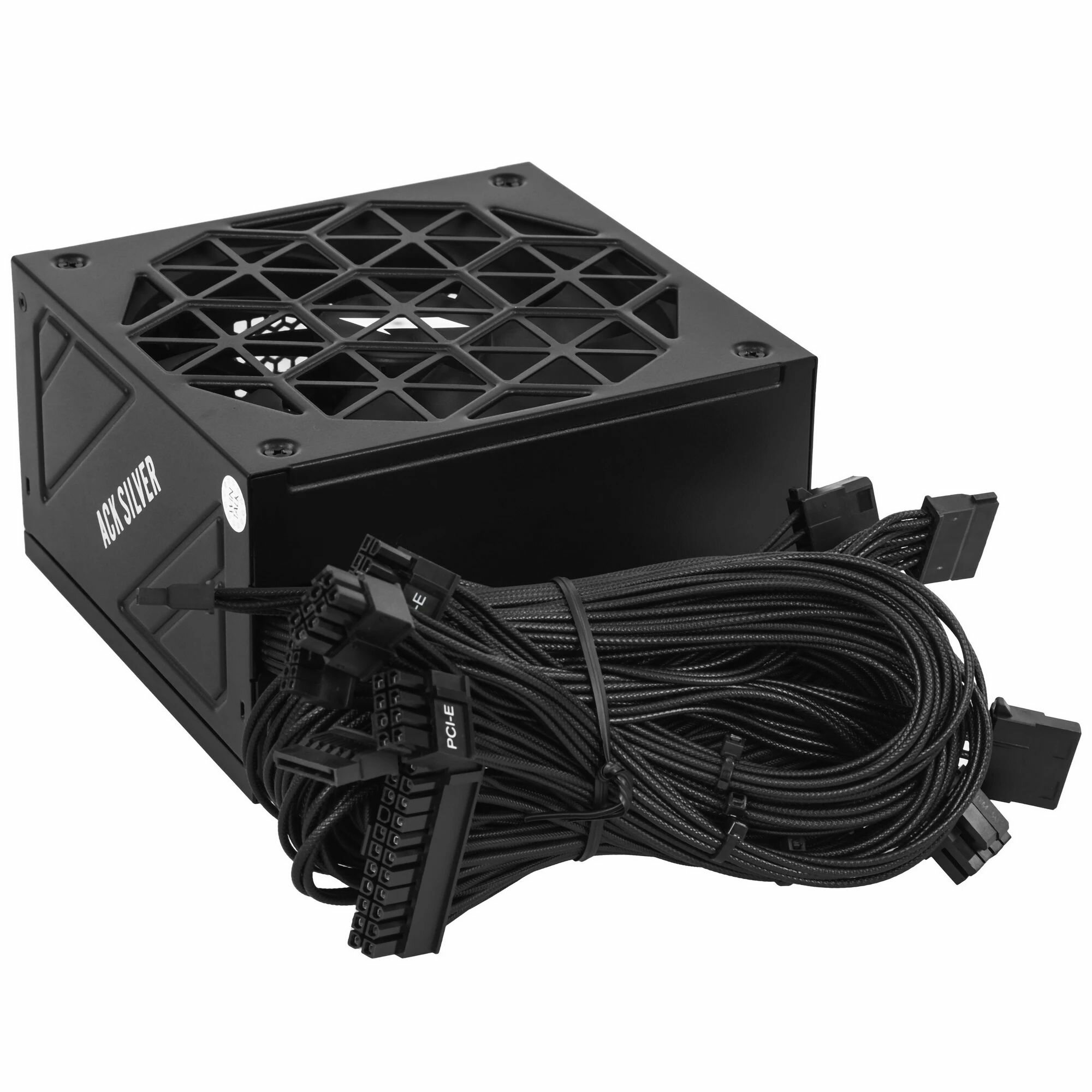 Блок питания 1STPLAYER ACK SILVER 80 Plus Standart (HA-750BA7-BK) черный - ATX 20+4 пин, 4 pin + 4 pin x2 CPU, 4 SATA, 2 x 6+2 pin, 12V-2x6 PCI-E