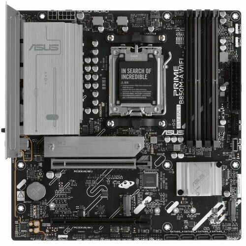 Материнская плата ASUS PRIME B850M-A WIFI - AM5, AMD B850, 4xDDR5-5600 МГц, 2xPCI-Ex16, 3xM.2, Micro-ATX