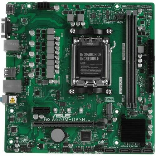 Материнская плата ASUS Pro A620M-DASH-CSM - AM5, AMD A620, 2xDDR5-5200 МГц, 1xPCI-Ex16, 1xM.2, Micro-ATX