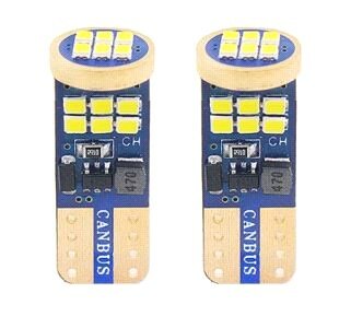 Лампа светодиодная 12V T10 бесцок. 18 диодов белая (W5W) CANBUS (обманка), 12/24V, биполярная PRO блистер 0