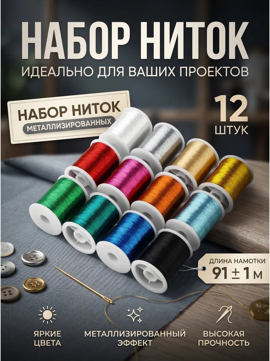 Блестящий набор ниток для творчества