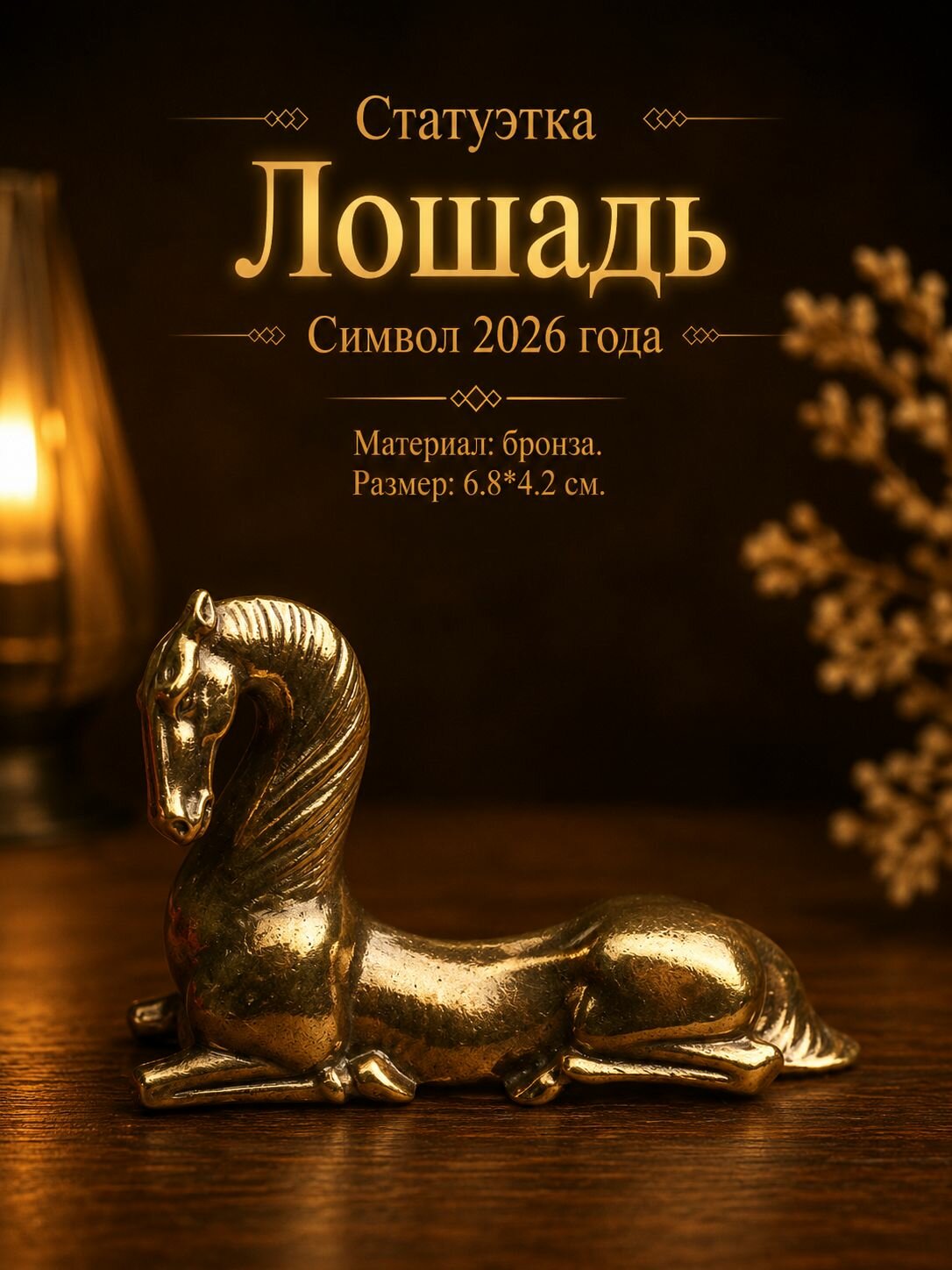 Статуэтка "Лошадь" Фен-Шуй, бронза (6.8*4.2 см.)