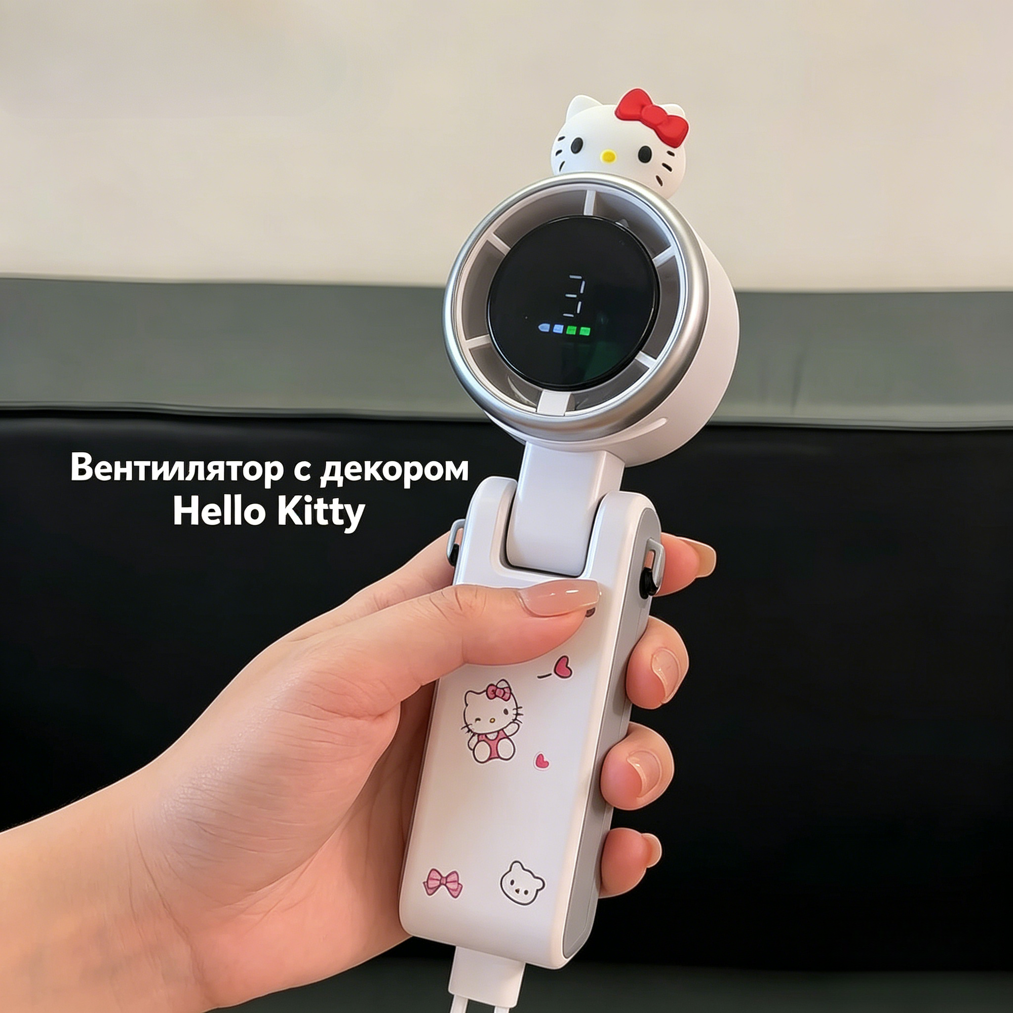 Портативный вентилятор, безлопастной, 5 скоростей, складной, на шею