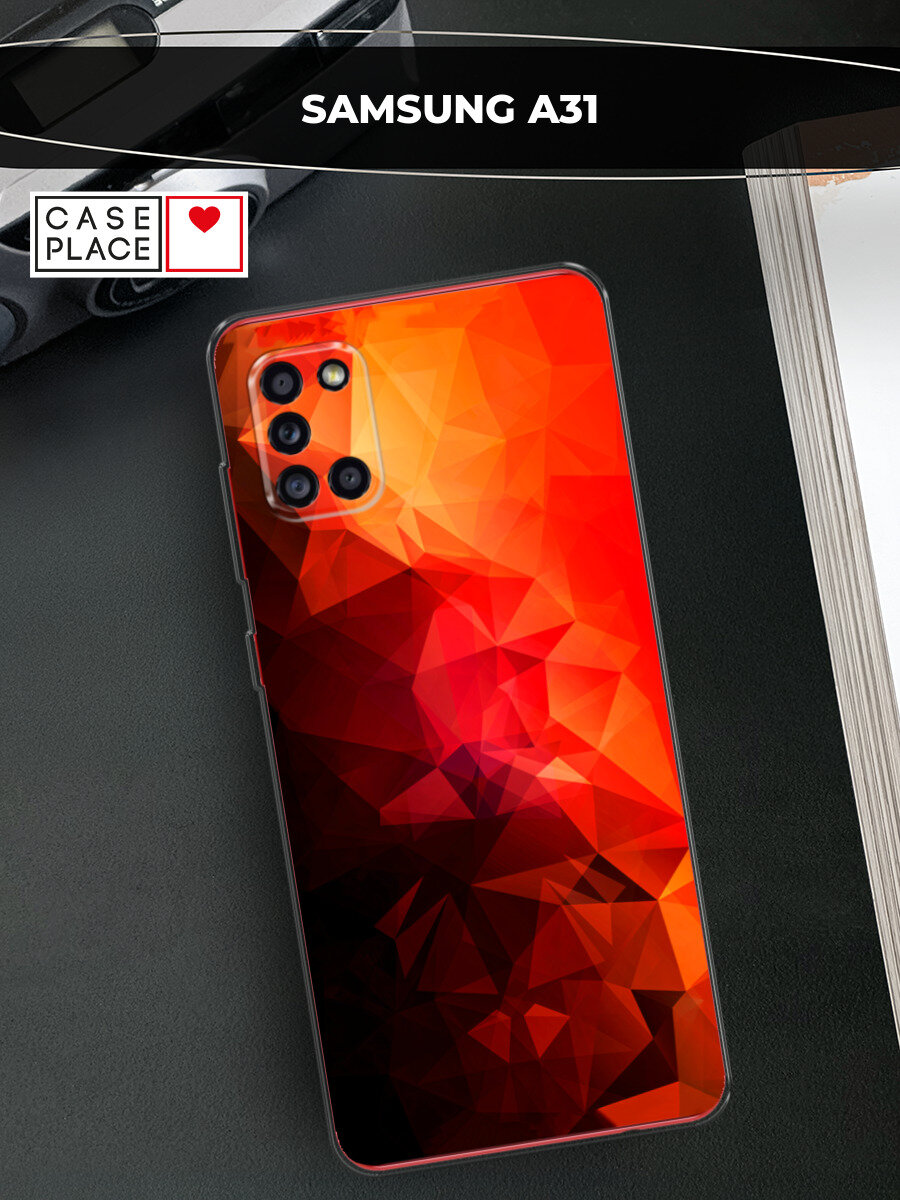 Чехол на Samsung Galaxy A31 / Самсунг Галакси А31 с принтом Красная геометрия