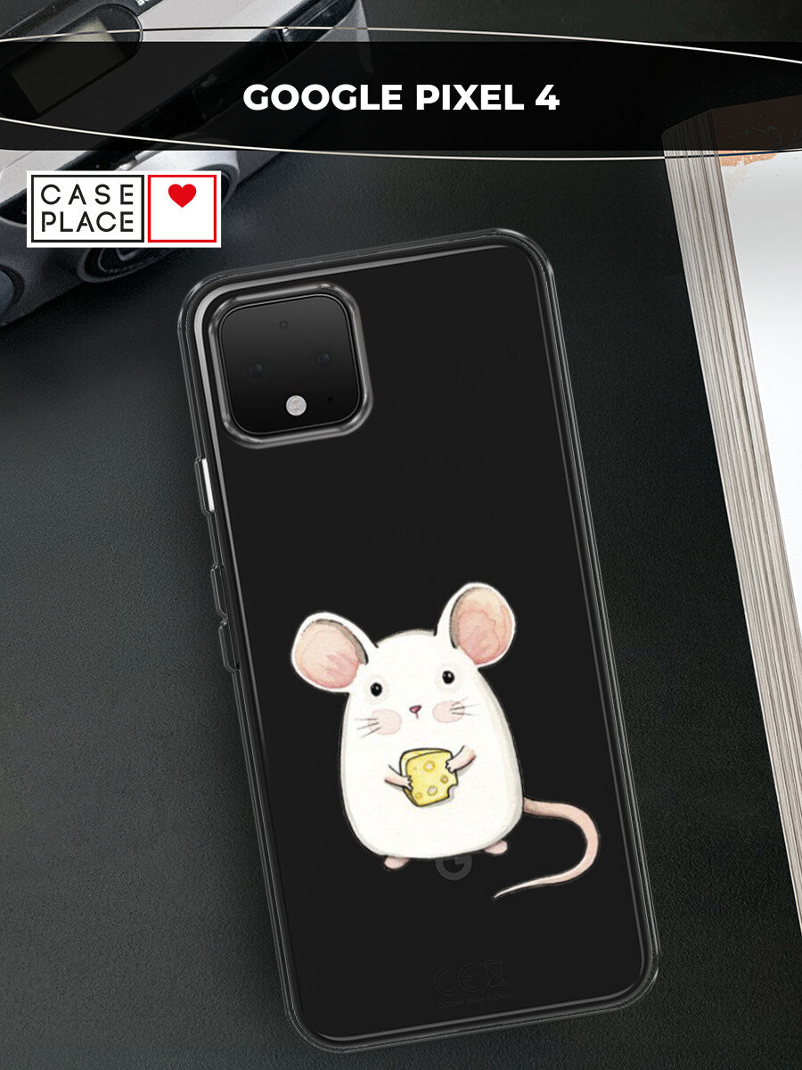 Чехол на Google Pixel 4 / Гугл Пиксель 4 с принтом Мышка, прозрачный
